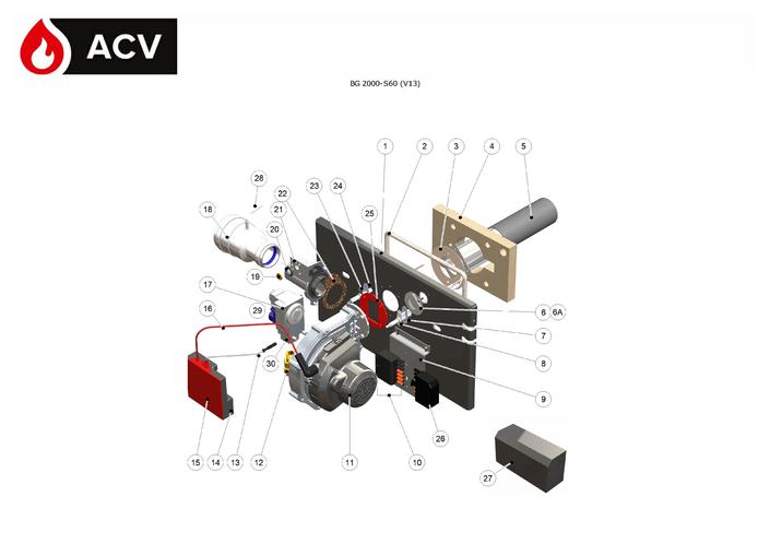 Pièces détachées Brûleur Acv BG 2000 S60 (V13) - Pièces Express