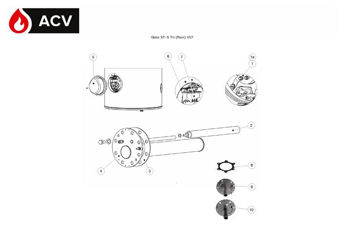 Pièces détachées Chauffe-eau Acv Glass ST S 150 200 300 Tri V17 - Pièces Express