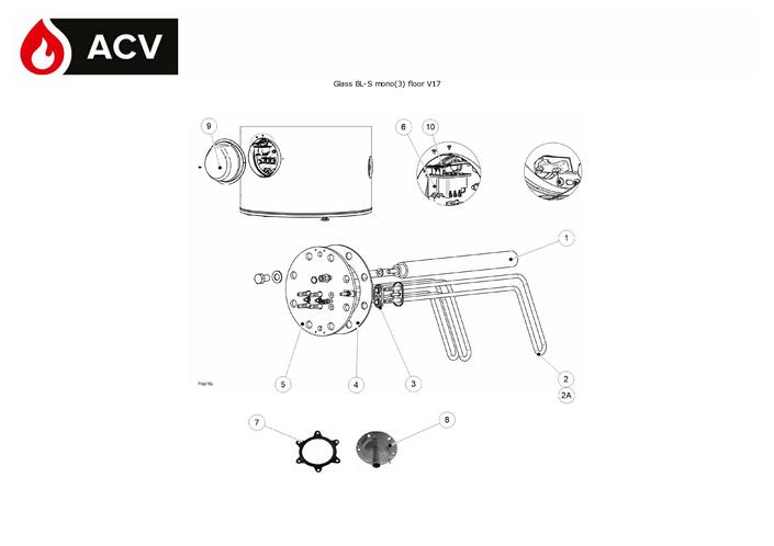 Pièces détachées Chauffe-eau Acv Glass BL S mono(3) Sol V17 - Pièces ...
