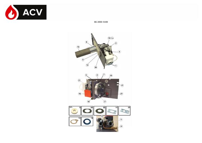 Pièces détachées Bruleur ACV BG 2000-S100 - Pièces Express