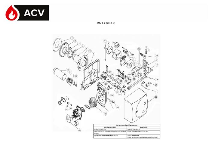 Pièces détachées Brûleur Acv BMV 1 2 (2013 apres) - Pièces Express