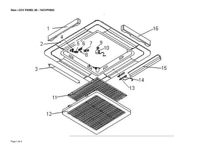 Pièces détachées Unité cassette Airwell New---CCV PANEL 90 - 7ACVFH002 ...