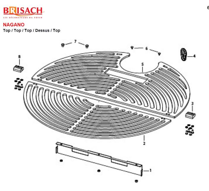 Pièces détachées Poêle Brisach Nagano - Pièces Express