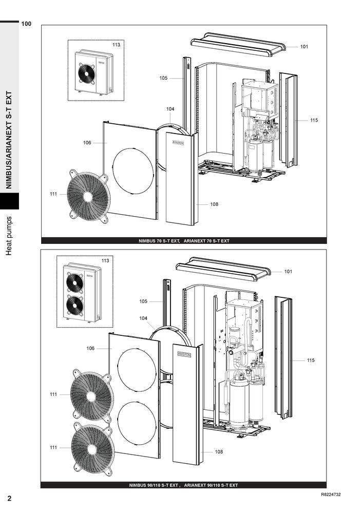 Pièces détachées Pompe à chaleur Chaffoteaux ARIANEXT 110 S-T EXT ...