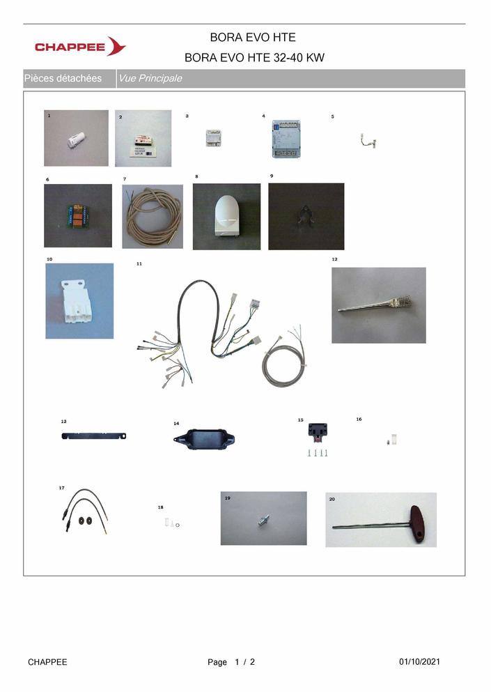 Pièces détachées Chaudière Chappee BORA EVO HTE 32-40 KW - Pièces Express