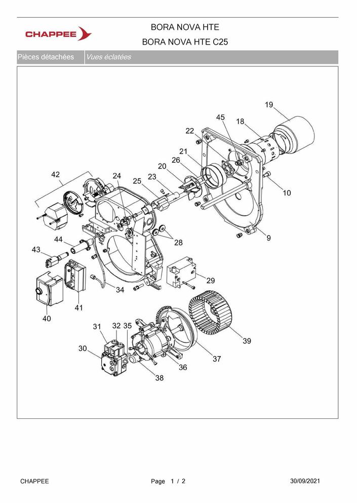 Pièces détachées Chaudière Chappee BORA NOVA HTE C25 - Pièces Express