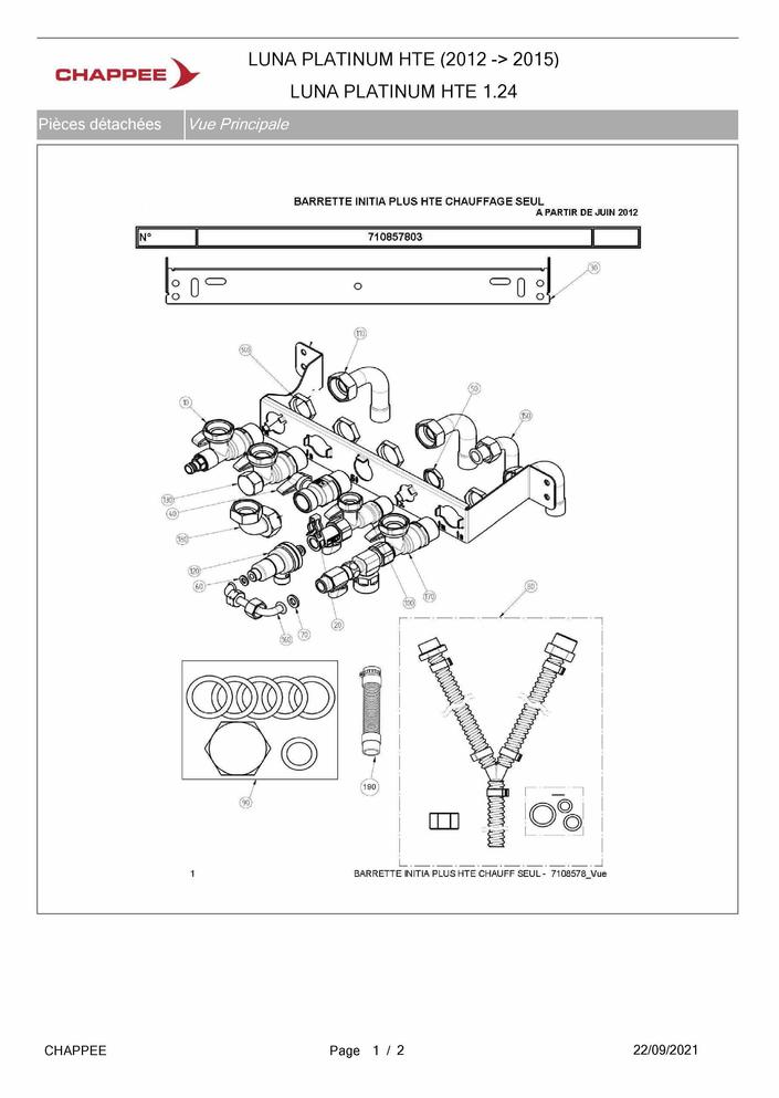 Pièces détachées Chaudière Chappee LUNA PLATINUM HTE 1.24 - Pièces Express