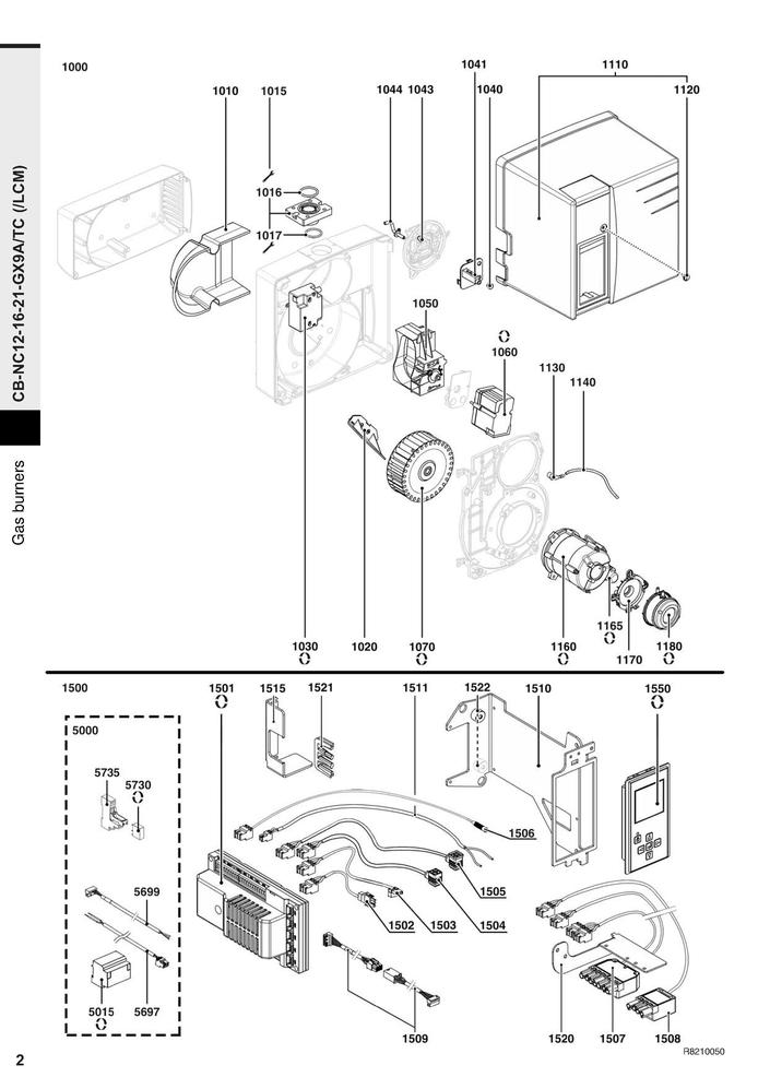 Pièces détachées Brûleur Cuenod BB-NC21 GX907-8A T1 LCM (3835969 ...