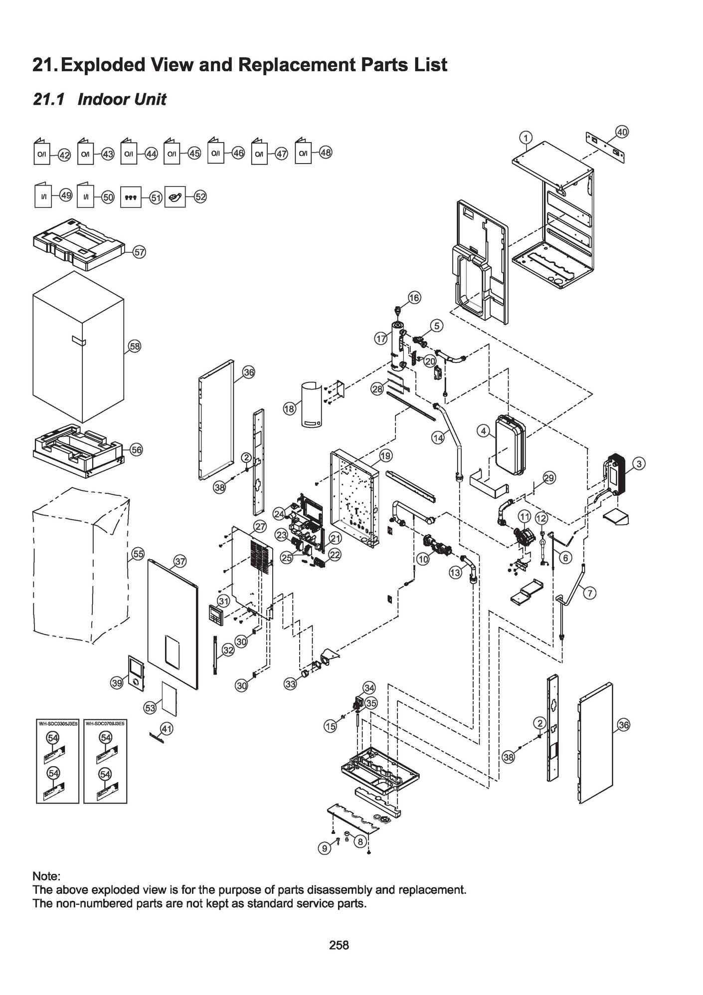 Pièces détachées Unité interne Panasonic WH-SDC0305J3E5 R32 - Pièces ...