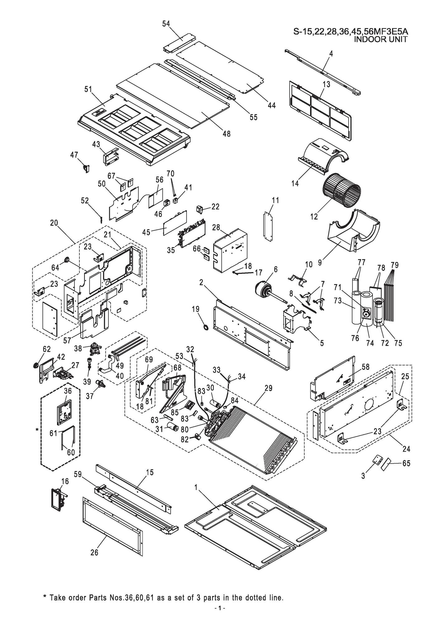 Pièces détachées Unité interne Panasonic S-22MF3E5A - Pièces Express