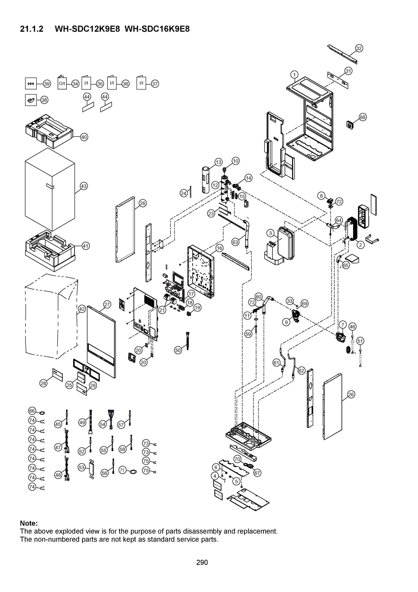 Pièces détachées Unité interne Panasonic WH-SDC16K9E8 TRI R32 - Pièces ...