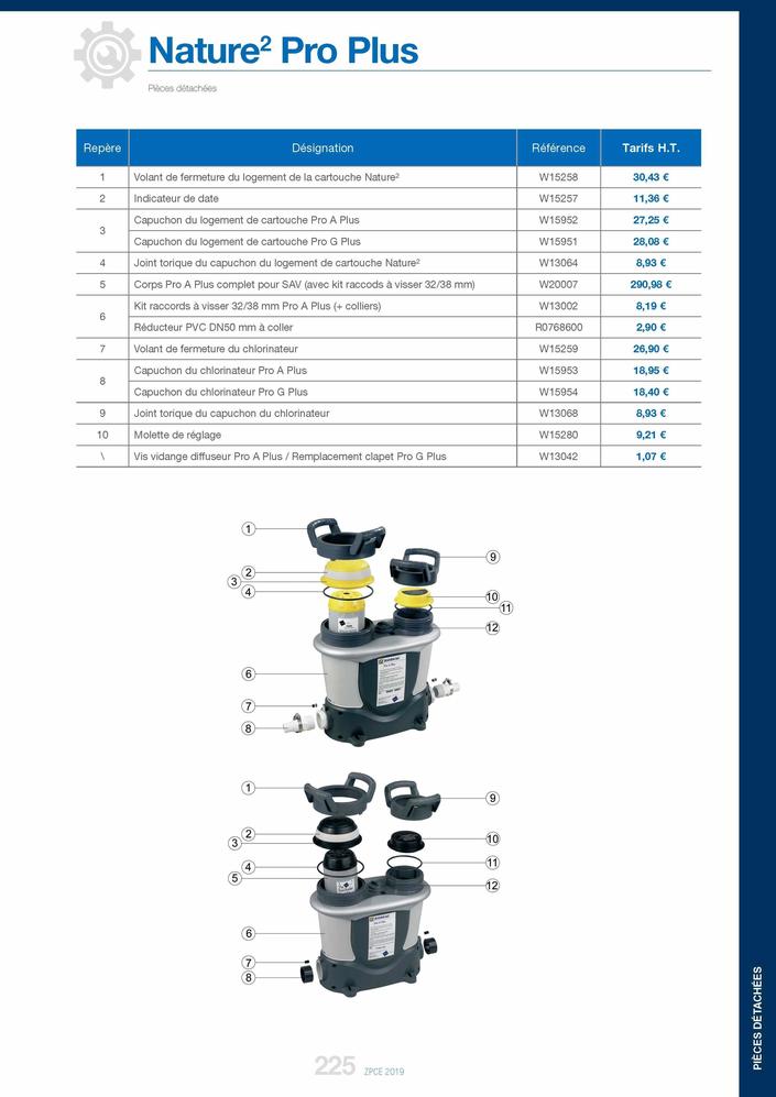 Pièces détachées Zodiac diffuseur NATURE2 PRO PLUS - Pièces Express